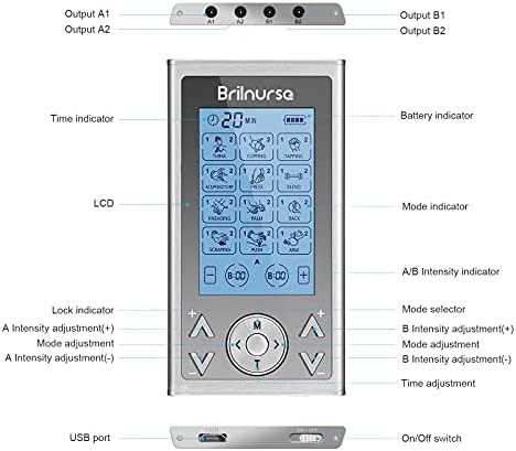 flextone abs stimulator muscle toner : Brilnurse 4 Outputs TENS Unit ...
