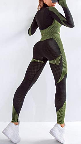 leggings for women butt lift pack 2 : OLCHEE Women's 2 Piece Tracksuit Workout Outfits ...