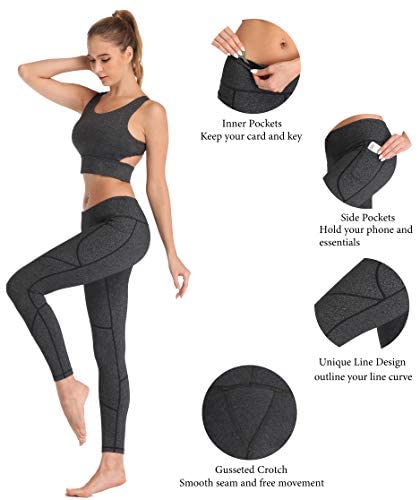 leggings for women cotton capri pocket : RAYPOSE Womens Yoga Running ...