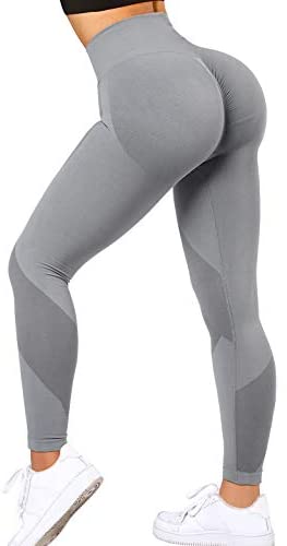 TIK Tok Leggings : OMKAGI Women TIK Tok Scrunch Butt Lifting Leggings Seamless High Waisted ...