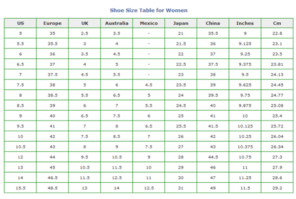 Quel Est La Taille 45 En Us