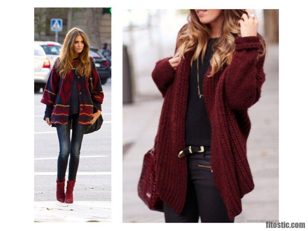 Quelle couleur va bien avec le rouge bordeaux vêtement